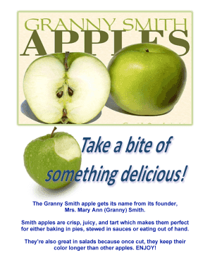 Fillable Online The Granny Smith apple gets its name from its founder ...