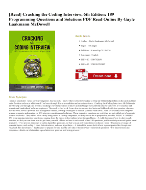Fillable Online Read Cracking the Coding Interview, 6th Edition: 189 Fax Email Print - pdfFiller