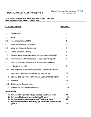 Fillable Online MENTAL CAPACITY ACT PROCEDURE 4 Fax Email Print - pdfFiller