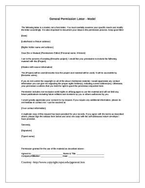 General Permission Letter - Model Doc Template | pdfFiller