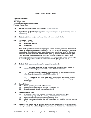 CHART REVIEW PROTOCOL Doc Template | pdfFiller