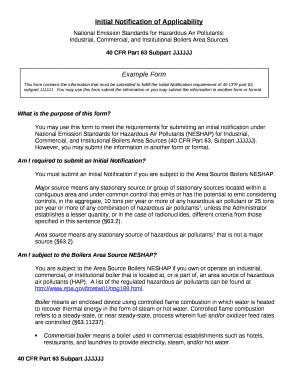 40 CFR Part 63 Subpart JJJJJJ Doc Template | pdfFiller