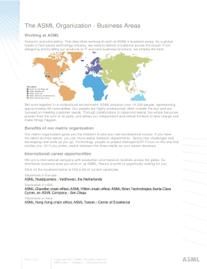 Fillable Online The ASML Organization - Business Areas Fax Email Print ...