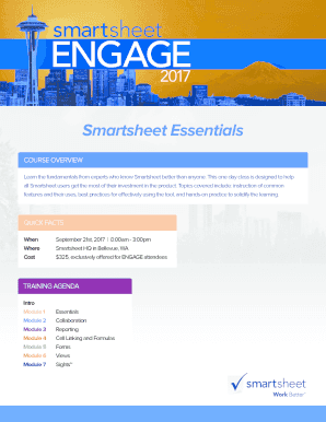Fillable Online Smartsheet Essentials Fax Email Print - pdfFiller