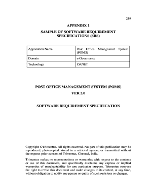 Fillable Online SAMPLE OF SOFTWARE REQUIREMENT Fax Email Print - pdfFiller
