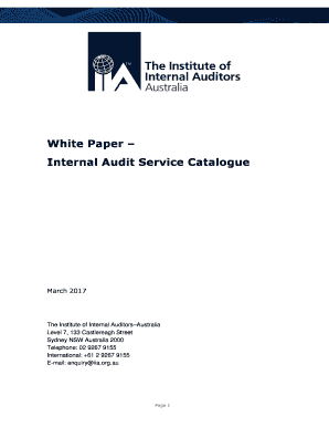 Fillable Online Internal Audit Service Catalogue Fax Email Print ...