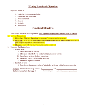 Fillable Online Writing Functional Objectives Fax Email Print - pdfFiller
