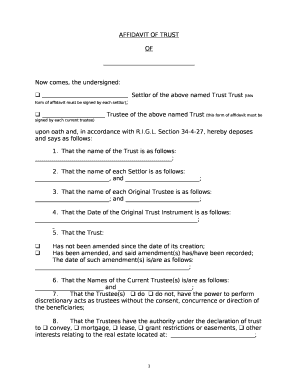 AFFIDAVIT OF TRUST Doc Template | pdfFiller