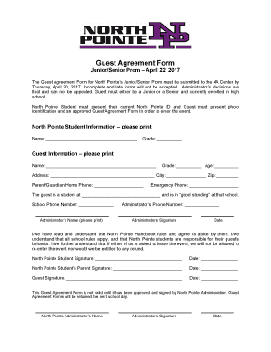 Fillable Online Guest Agreement Form Fax Email Print - pdfFiller
