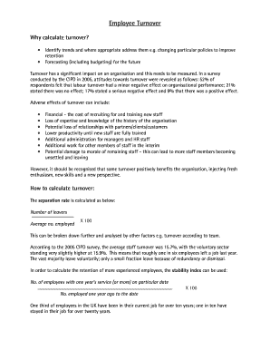 Fillable Online Employee Turnover Fax Email Print - pdfFiller
