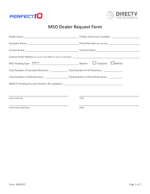 Fillable Online MSO Dealer Request Form Fax Email Print - pdfFiller