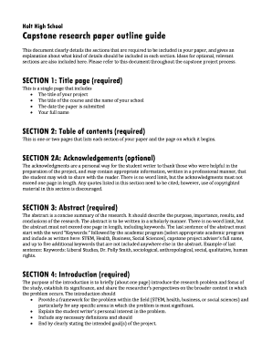 Fillable Online Capstone research paper outline guide Fax Email Print - pdfFiller