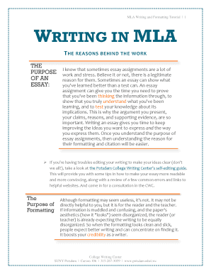 Fillable Online MLA Writing and Formatting Tutorial 1 Fax Email Print ...