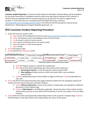 Fillable Online Customer Incident Reporting: A Customer Incident Report ...
