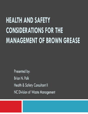 Fillable Online MANAGEMENT OF BROWN GREASE Fax Email Print - pdfFiller