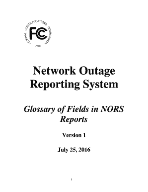 Fillable Online Glossary of Fields in NORS Fax Email Print - pdfFiller