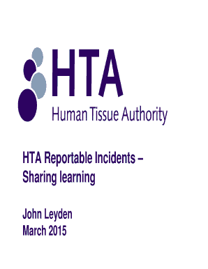 Fillable Online HTA Reportable Incidents Fax Email Print - pdfFiller