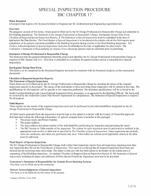 Fillable Online SPECIAL INSPECTION PROCEDURE Fax Email Print - pdfFiller