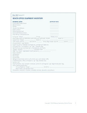 Fillable Online HEALTH OFFICE EQUIPMENT INVENTORY Fax Email Print ...