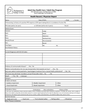 Fillable Online Adult Day Health Care / Adult Day Program Fax Email ...