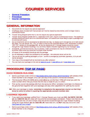 Courier Companies Doc Template | pdfFiller