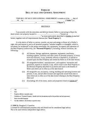 Bill of sale and General Assignment Doc Template | pdfFiller
