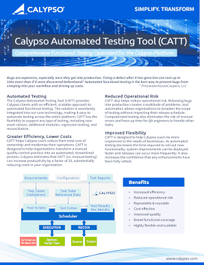 Calypso Testing - Fill Online, Printable, Fillable, Blank | pdfFiller