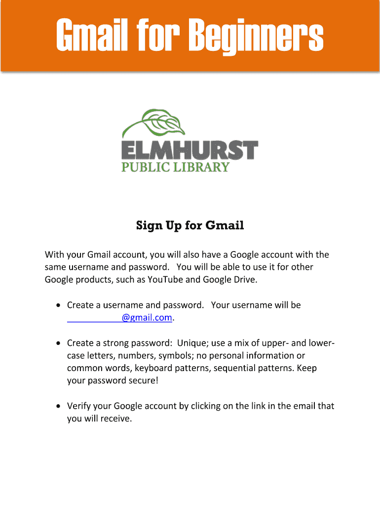Fillable Online Gmail for Beginners Fax Email Print - pdfFiller