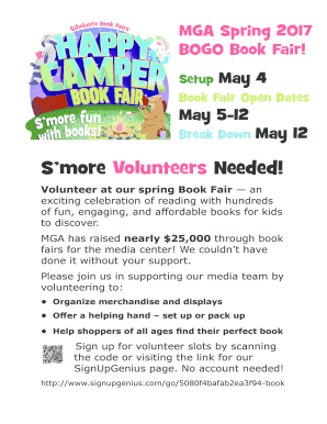 Fillable Online BOGO Book Fair Fax Email Print - pdfFiller