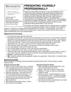 Fillable Online PRESENTING YOURSELF Fax Email Print - pdfFiller