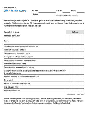 Fillable Online Order of the Arrow Troop Rep Fax Email Print - pdfFiller