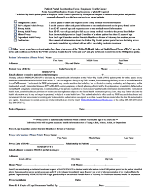 Fillable Online Patient Portal Registration Form- Employee Health ...