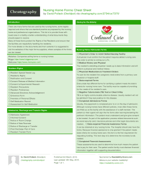 Fillable Online Nursing Home Forms Cheat Sheet Fax Email Print - pdfFiller