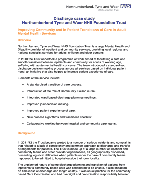 Fillable Online Discharge case study Fax Email Print - pdfFiller