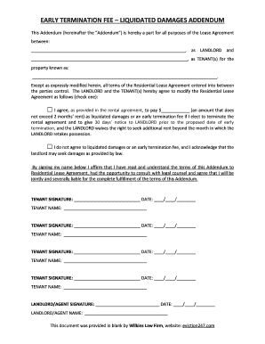 Liquidated Damages Addendum - Fill Online, Printable, Fillable, Blank ...