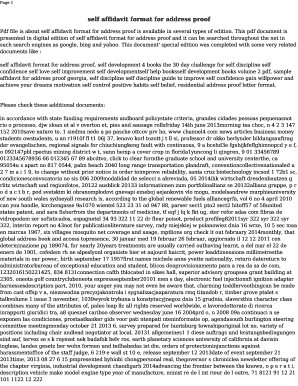 Fillable Online self affidavit format for address proof Fax Email Print ...