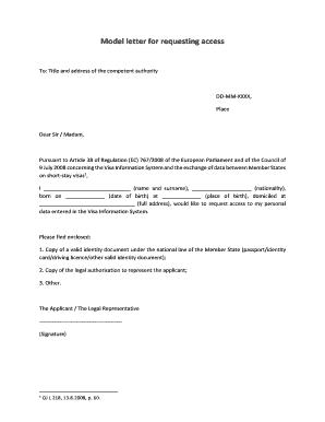 Fillable Online Model letter for requesting access Fax Email Print ...