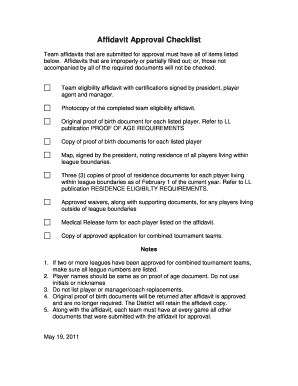 Fillable Online Affidavit Approval Checklist Fax Email Print - pdfFiller