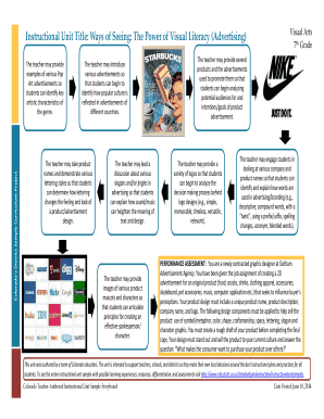 Fillable Online Instructional Unit Title: Ways of Seeing: The Power of ...