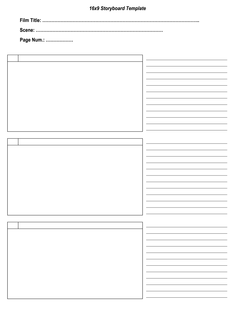 Storyboard 16x9 Template Printable Templates