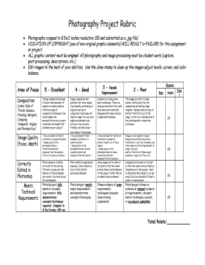 Fillable Online Photography Project Rubric Fax Email Print - pdfFiller