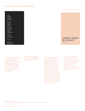 Fillable Online CAMERA ANGLES WORKSHEET Fax Email Print - pdfFiller