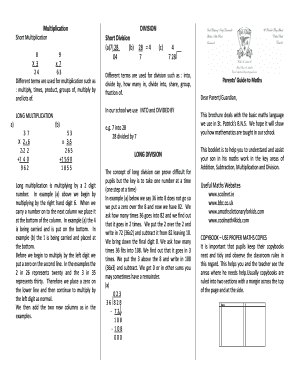 Fillable Online Short Multiplication Fax Email Print - pdfFiller