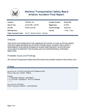 Fillable Online Aviation Accident Final Report Fax Email Print - pdfFiller