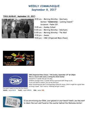 Fillable Online Morning Worship Sanctuary Fax Email Print - pdfFiller