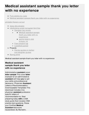 Fillable Online Medical assistant sample thank you letter Fax Email ...