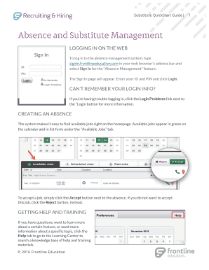 Fillable Online Absence and Substitute Management Fax Email Print ...