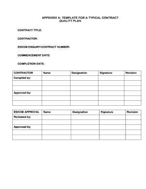 Fillable Online APPENDIX A: TEMPLATE FOR A TYPICAL CONTRACT Fax Email Print - pdfFiller