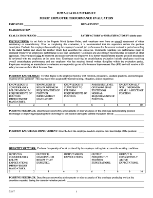 Fillable Online MERIT EMPLOYEE PERFORMANCE EVALUATION Fax Email Print ...