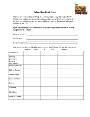 Fillable Online School Feedback Form Fax Email Print - pdfFiller